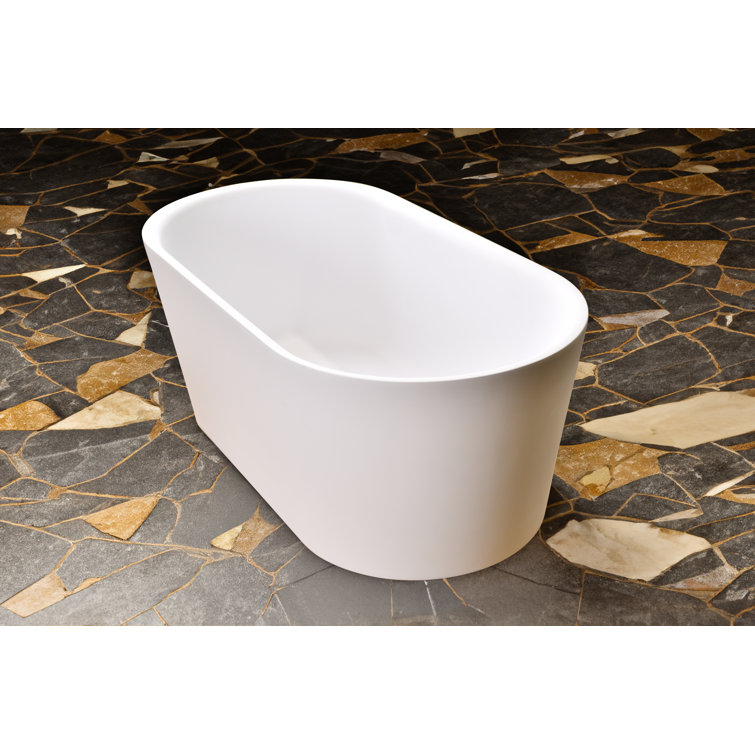 Clarke Products Ofuro - 55" x 28" Freestanding Soaking Solid Surface Bathtub & Reviews | Wayfair